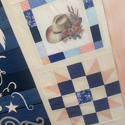 Decoupage Style Bird Fabric Panel Quilt Block Square Fabric Panel for ...