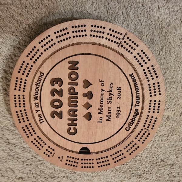 Round Cribbage Board With Storage Compartment - Etsy