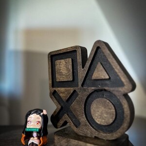 Wooden Playstation Stand With Cutout Effect Ps Logo Sign Ps5 Ps4 Gaming ...