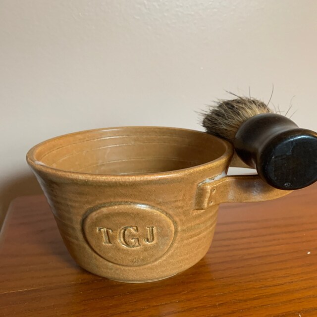 Handmade Personalized Shave Mugs and Coffee by MiriHardyPottery