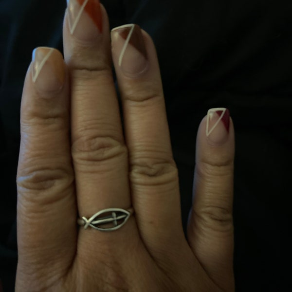 Ichthus Ring, Christian Ring, Ichthys, Fish Cross Ring, Silver, Gold ...