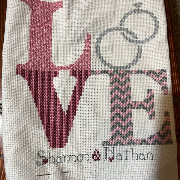 Wedding Cross Stitch Pattern, Love Sign, Customizable, Modern Pattern ...