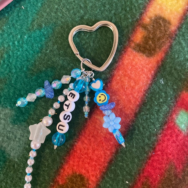 Personalized Keychain // Beaded Keychain // Colorful // Cute // Gift ...