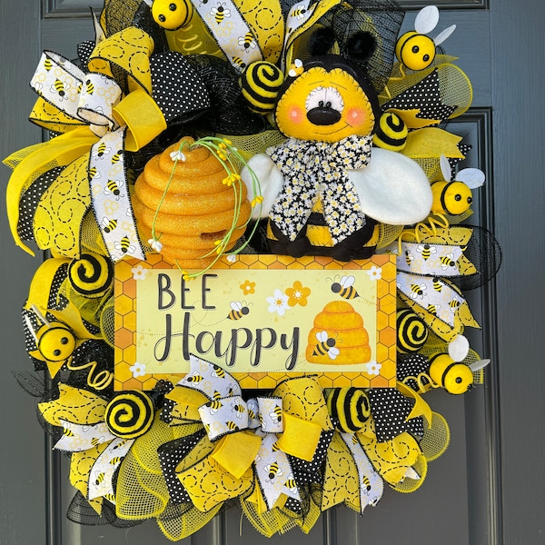 Busy Bee - Bumble Bee Decor - Primitive Bee - Spring Decor - Wreath ...