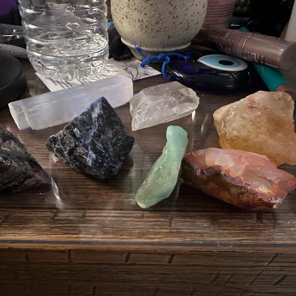 7 Chakra Stones Set (large) - 7 Natural Rough Stones, Selenite Stick ...