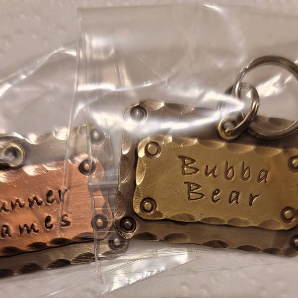 Large Dog Tag Personalized Pet ID Tag With Hand Stamped and Engraved ...