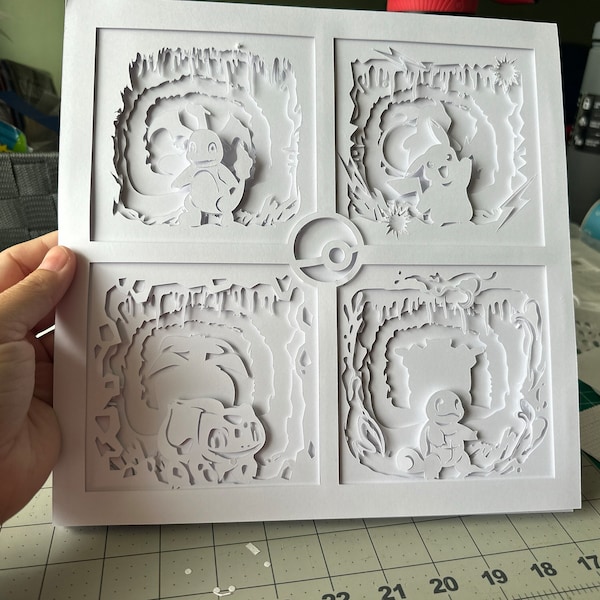 Pokemon 10 - Paper Cut Light Box Template Files, Shadow Box, 3D ...