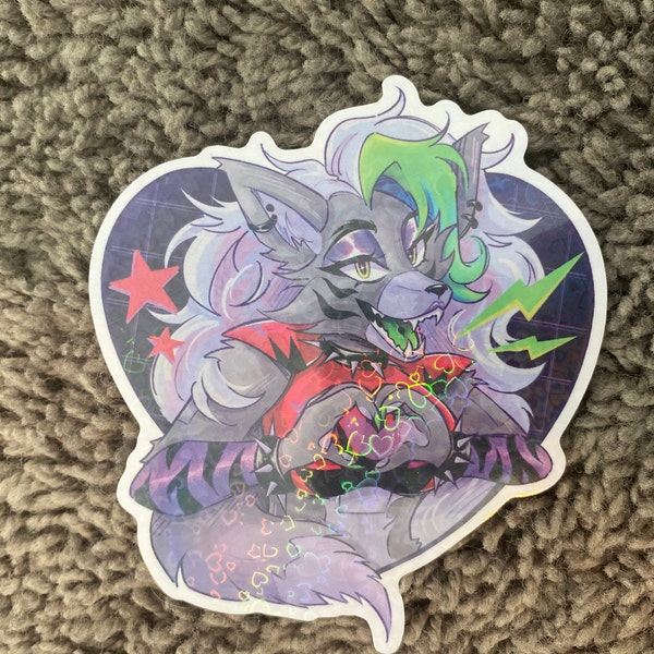 FNAF Roxanne Wolf Sticker 4” Heart Holo | Security Breach Glamrock ...