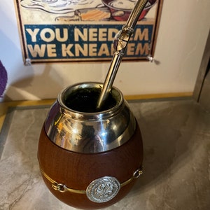 Wooden Yerba Mate Full Carved Gourd Chevron Design Includes - Etsy