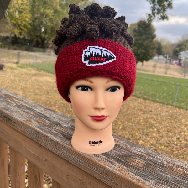 Football Inspired Hats/crochet Hats/mahomes Mohawk/ Kansas City ...
