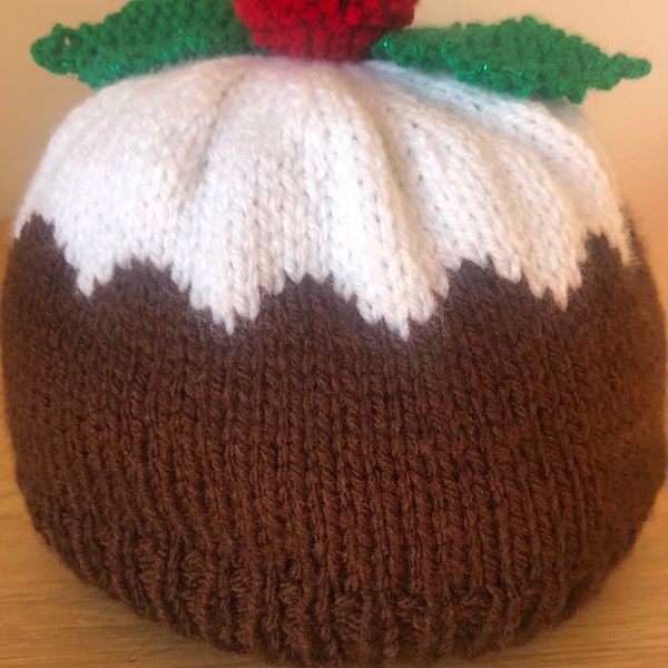 Christmas Pudding Hat Knitting Pattern/ Premie Baby Tiny Baby Newborn 1 Month 3 Months 1 Year 3 ...