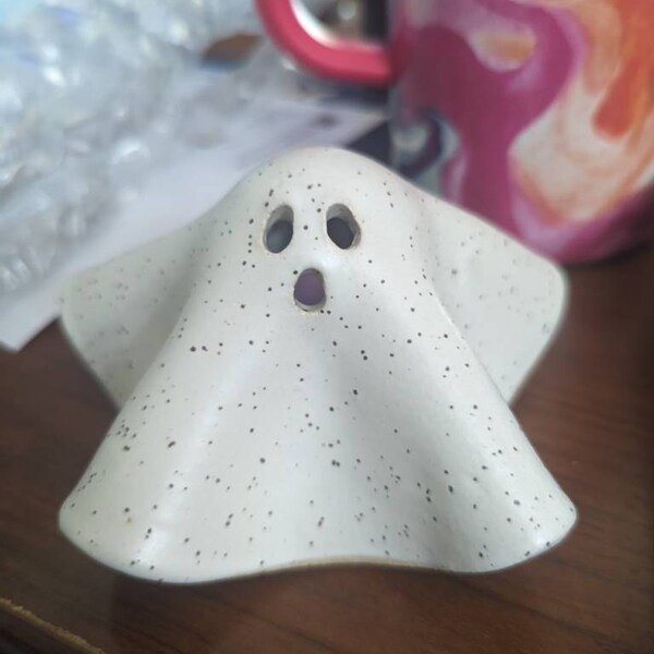 Handmade Clay Ceramic Ghost/ Speckled Rustic Ghost Set - Etsy