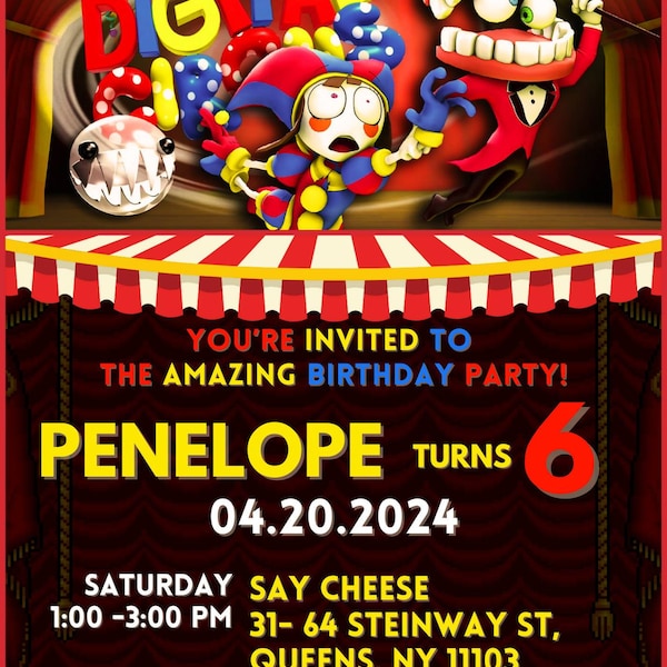 Pizza Tower Game DIGITAL DIY Template Invitation Invite Birthday Party ...