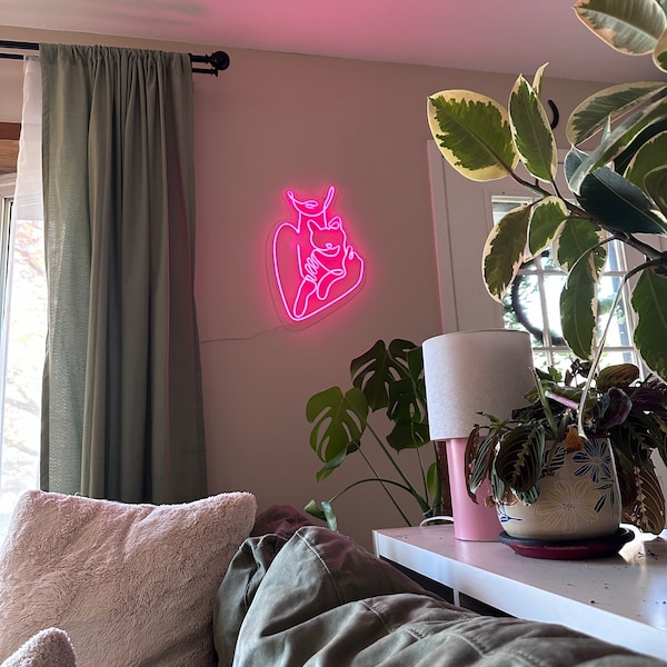 Cat Mom Neon Sign, Woman Holding Cat Led Sign, Custom Neon Sign, Cat ...
