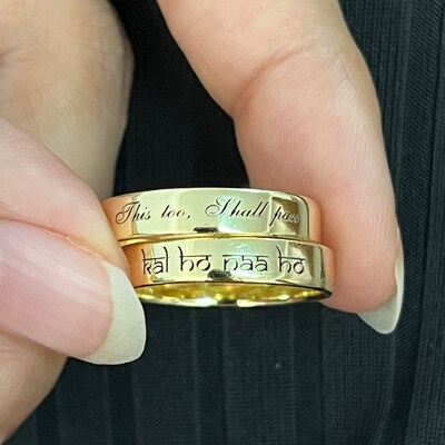 Personalized Engraved Handwriting Ring Wide Handwriting Band Custom Handwriting Ring Unisex Ring ...