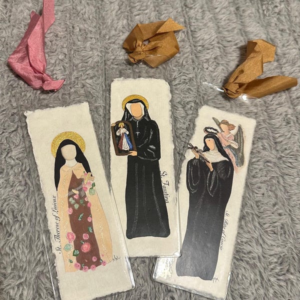 Watercolor Saint Bookmark: Deckled Paper Religious Icon (1 of 4 ...