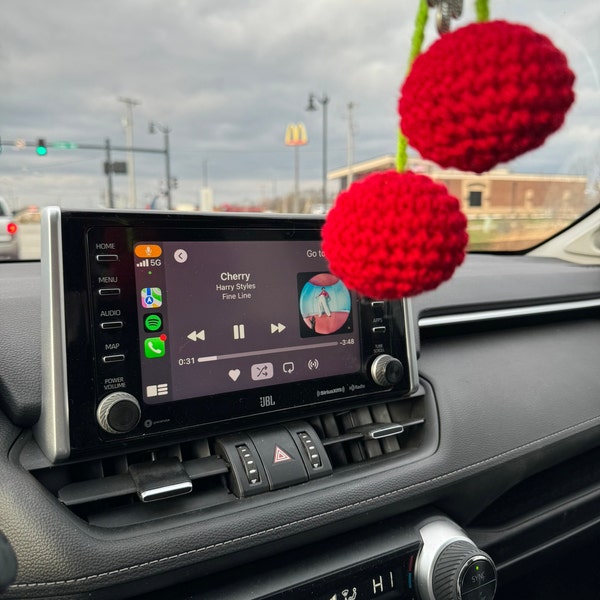 Crochet Cherry Car Charm - Etsy