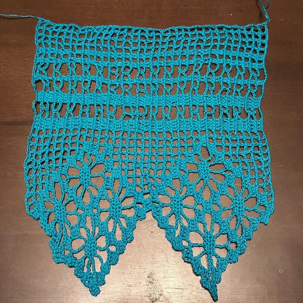 Easy Filet Crochet Curtain Pattern PDF Simple Stitch Lace Half Curtain ...