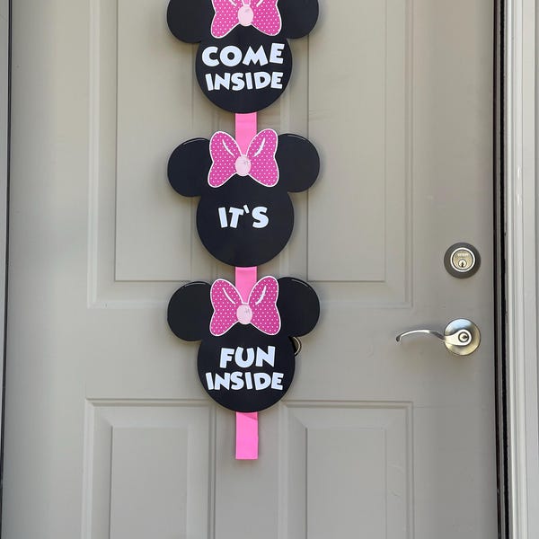 Minnie Mouse Door Sign, Door Sign, Minnie Head Decorations, Custom Door ...