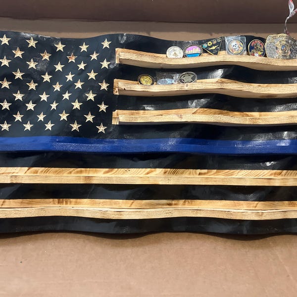 Challenge Coin Display, Waving Flag, Handmade, Challenge Coin Holder - Etsy