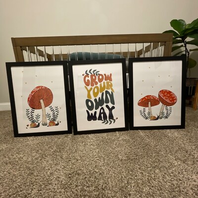 Mushroom Print Boho Butterfly Printable Cottagecore Mushroom Poster ...