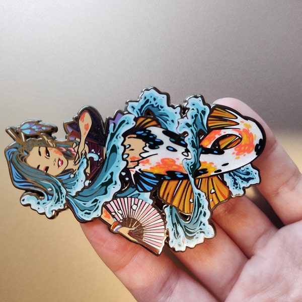 2023 3 Nami the Koi Mermaid Enamel Pin the Big Pin - Etsy