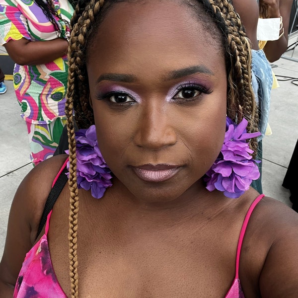 Colorful Flower Earrings, Big Colorful Earrings, Tropical Earrings, Summer Earrings, Gorgeous ...