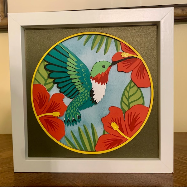 3D HUMMINGBIRD Svg - Shadow Box Svg - Layered Cardstock Svg - for ...