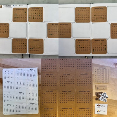 Mini Calendar Stickers for Planners and Journals 2024, 2025, or 2026 ...