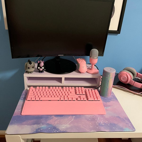 Pink Pastel Desk Mat, Kawaii Desk Pad, Cute Large Gaming Mousepad ...