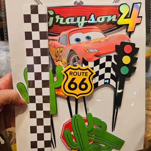 Cars Cake Topper, Custom Cake Topper, Personalized Cars Cake Topper ...