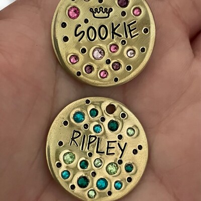 Pet ID Tag Swarovski Butterfly Dog Tag Rhinestone Gems Dog - Etsy