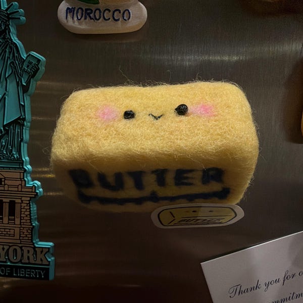 Cute Butter Magnet | Butter Fridge Magnet | Felt Butter | Needle Felted ...