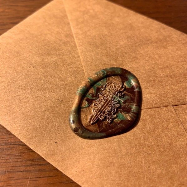 Floral Sword Wax Seal Stamp /oval Shape Wax Seal Stamp Kit /custom ...