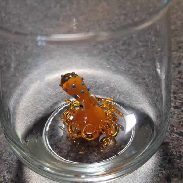 Blown Glass Octopus Glass Figurine Octopus Glass Ocean Octopus Kraken ...