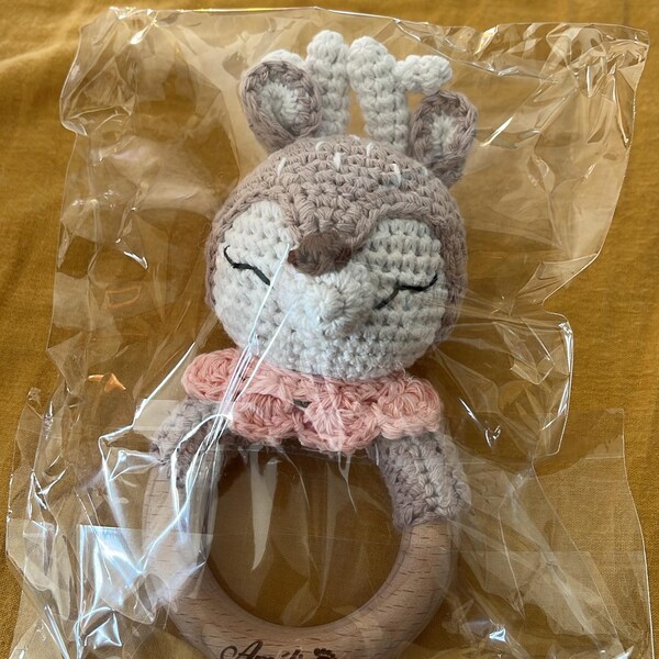 Personalized Baby Rattle, Wooden Baby Rattle, Montessori Toy, Baby ...