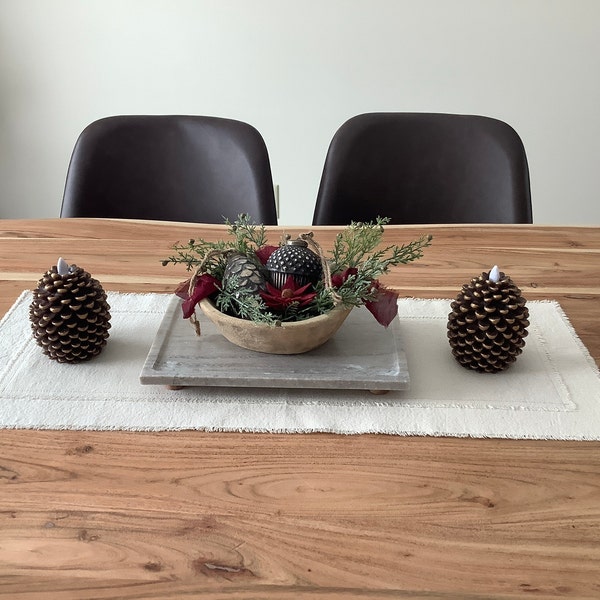 Rustic Table Runnerfrayed Edgessmall Handmade Farmhouse Table ...