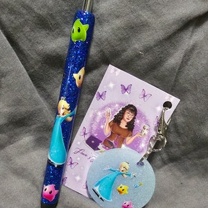 Purple Blue Floral Skull Pen / Skull Pen / Goth Pen / Skull and Flowers ...