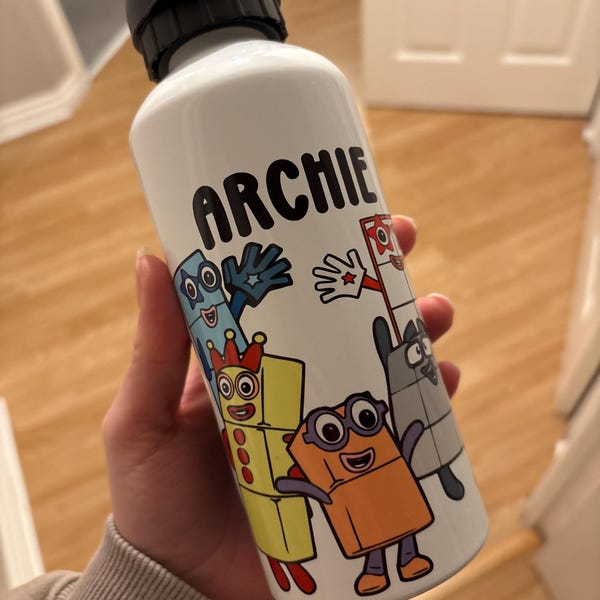 Personalized Numberblocks Water Bottle - Children's Sports Drink Bottle ...
