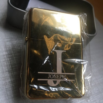 Personalised Engraved Lighter Refillable Gift Set With Box Father's Day ...