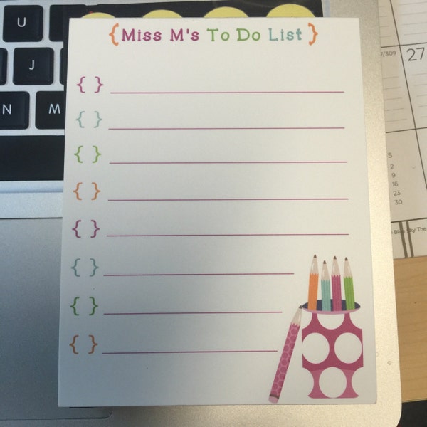 Personalized Teacher to Do List - Personalized Notepad - to Do List ...
