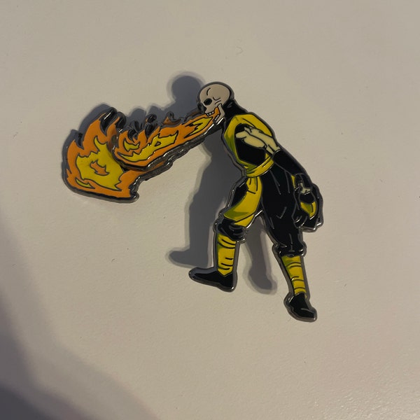 Scorpion Fatality Sliding Mortal Kombat Pin | Glow in the Dark Pin - Etsy
