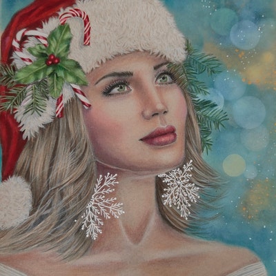 Noelle Greyscale Coloring Page, Christmas Colouring Page, Download, PDF ...