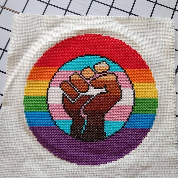 Intersectional Flag Cross Stitch Pattern - Progress Pride Cross Stitch ...