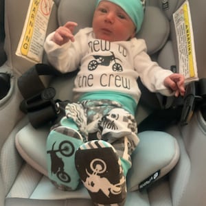Motocross Baby Girl Outfit, New to the Crew Coming Home Girl Outfit ...
