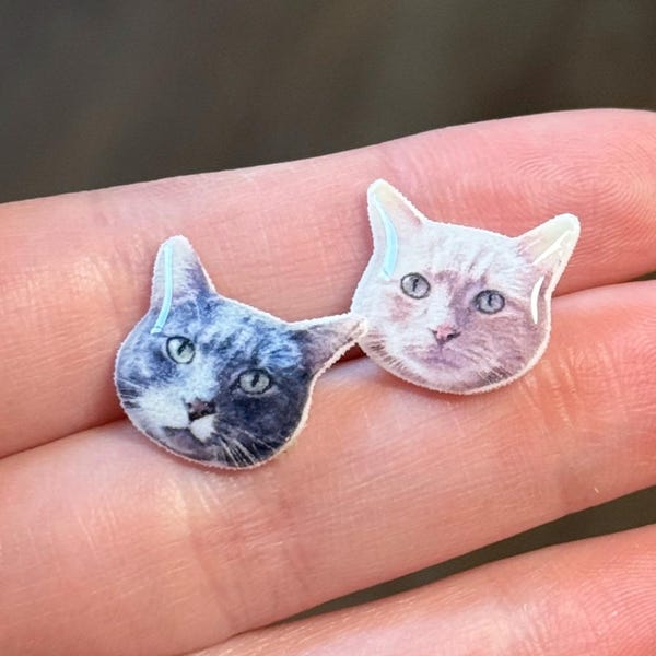 Calico Cat Dangle Earrings-calico Cat Earrings-cute Earrings-for Her ...