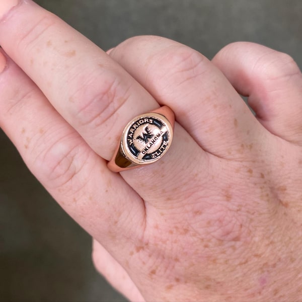 Custom Signet Ring College Emblem Signet Ring -personalized Ring Class ...
