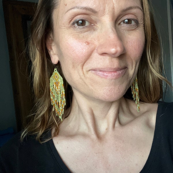 White Tiger Beaded Earring Tiger Beaded Jewelry White Jaguar Earring ...