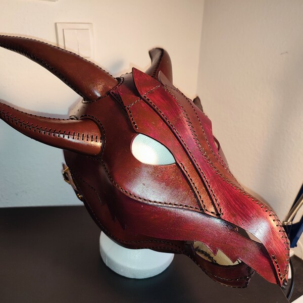 Laser Cut Leather Dragon Mask Pattern, SVG and PDF Leather Pattern, Cosplay Dragon Head Pattern ...