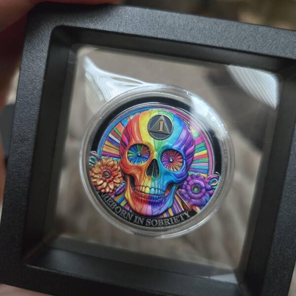 1 Year Sobriety Coin AA Chip - 1 Year Clean Medallions Soberversary ...